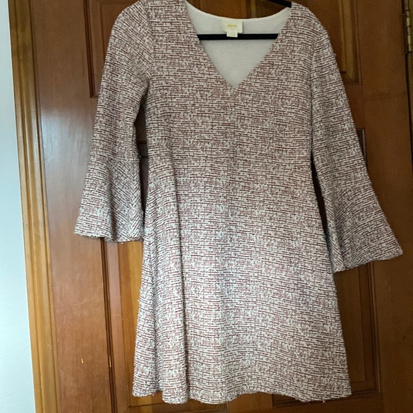 Maeve | Dresses | Maeve Tweed Dress Cream Color Base With Black And ...